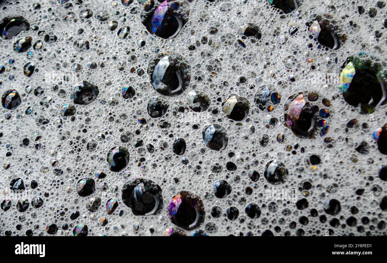 Macro view of bubbles forming on the water surface Stock Photo - Alamy