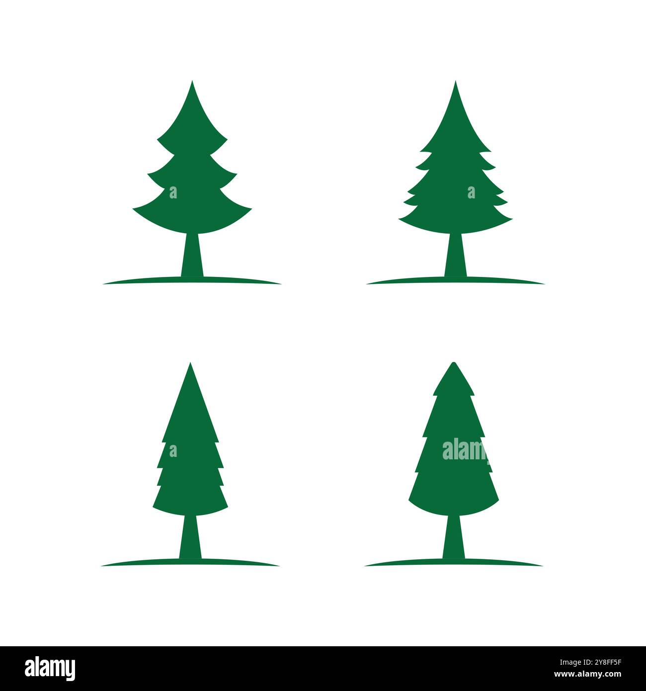 Pine tree illustration vector flat design template Stock Vector Image ...