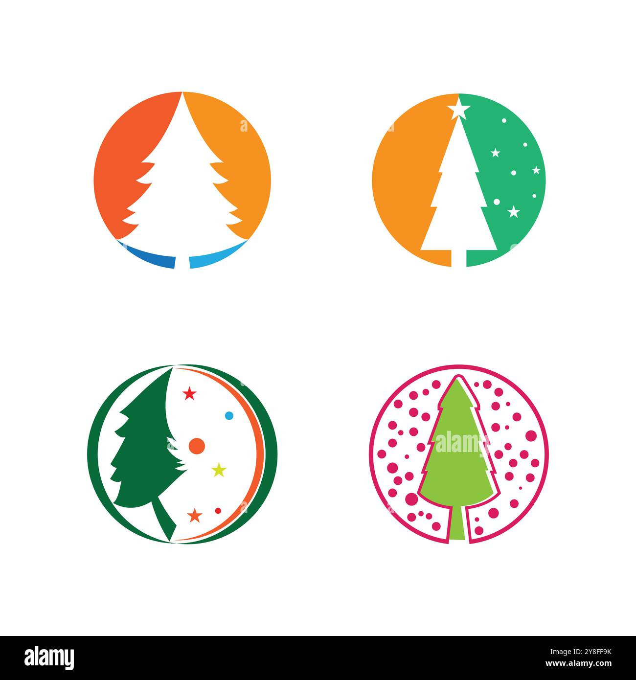 Pine tree illustration vector flat design template Stock Vector Image ...