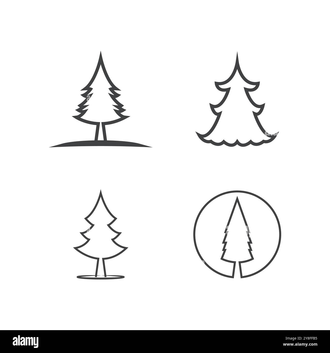 Pine tree illustration vector Cut Out Stock Images & Pictures - Alamy