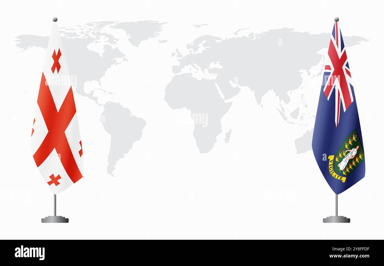 Georgia and British Virgin Islands flags for official meeting against ...