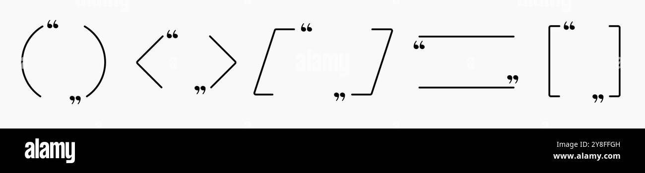 Minimalistic set of quote borders without text in black color Stock ...