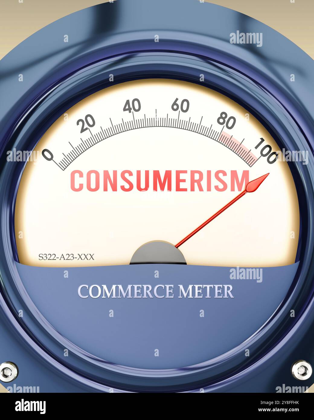 Consumerism and commerce meter that is hitting a full scale hi-res ...