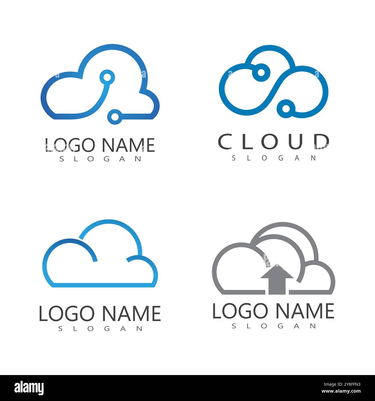 Simple cloud logo vector hi-res stock photography and images - Alamy