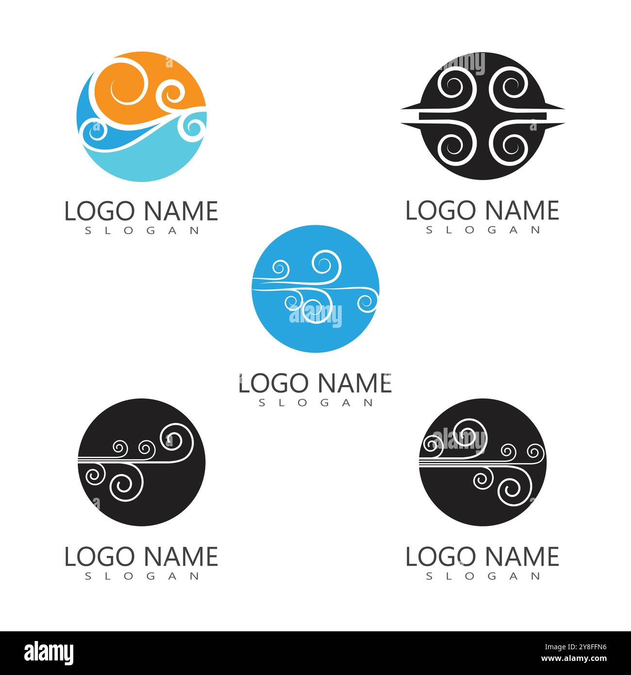 Wind icon isolated logo vector template design Stock Vector Image & Art ...