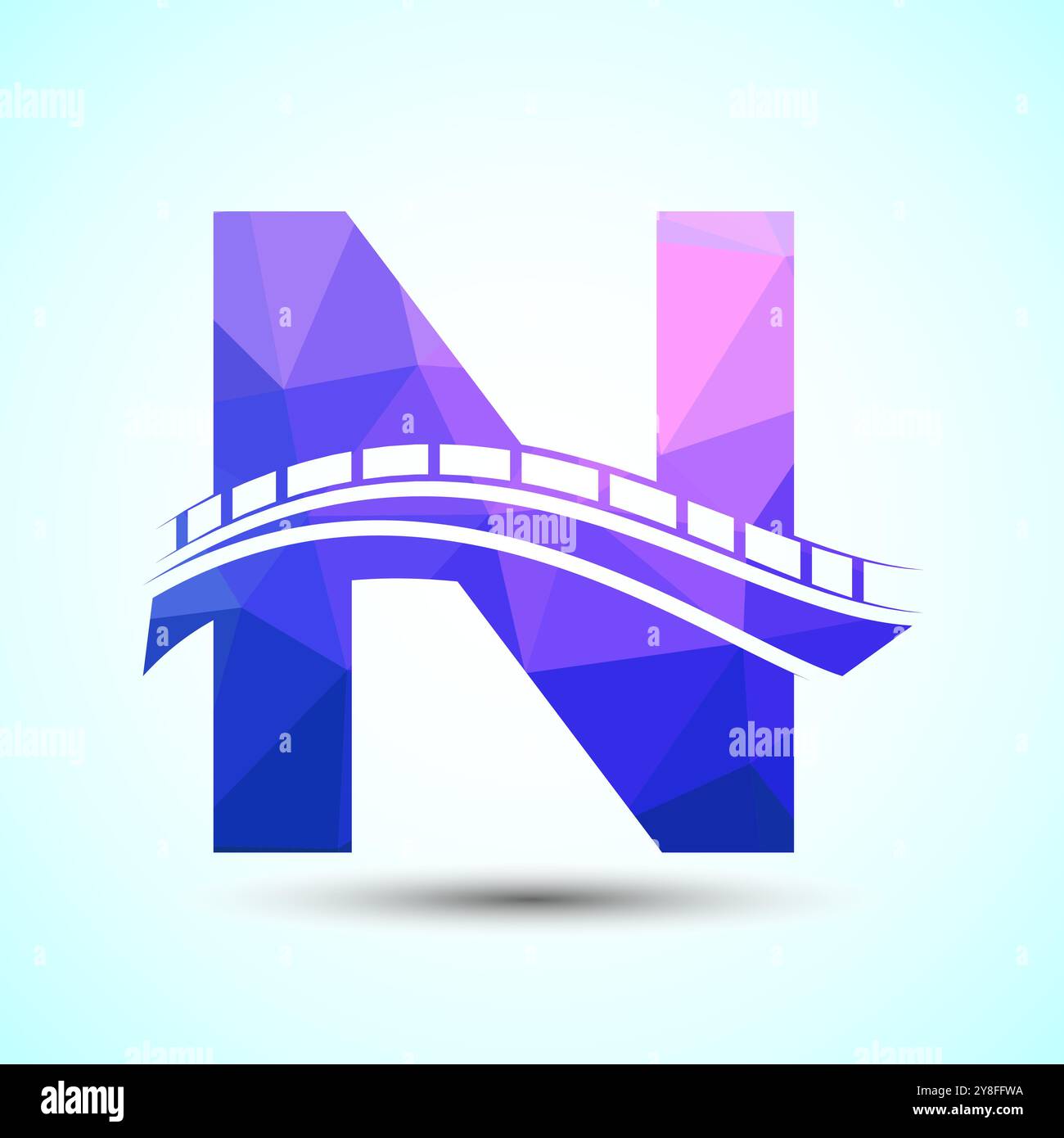 Initial alphabet with bridge sign. Abstract bridge logo design template ...