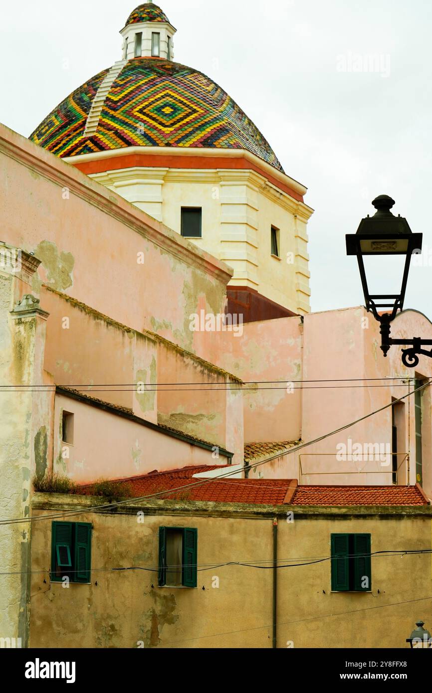 Historic center of Alghero, Sardinia. Italy Stock Photo - Alamy