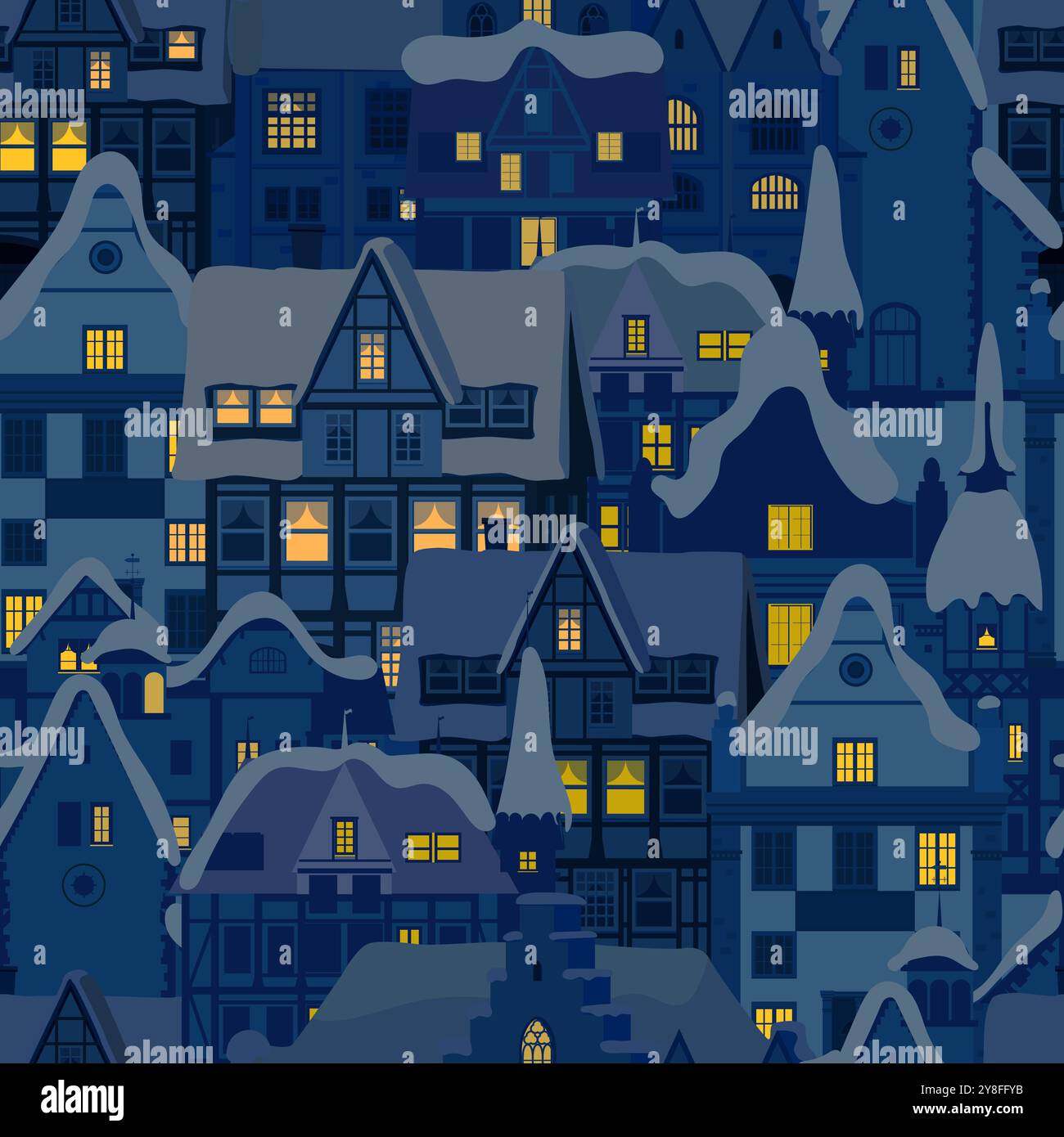 Snowy winter christmas seamless Stock Vector Images - Alamy