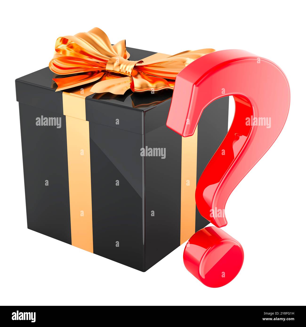 Gift box with question mark. 3D rendering isolated on white background ...