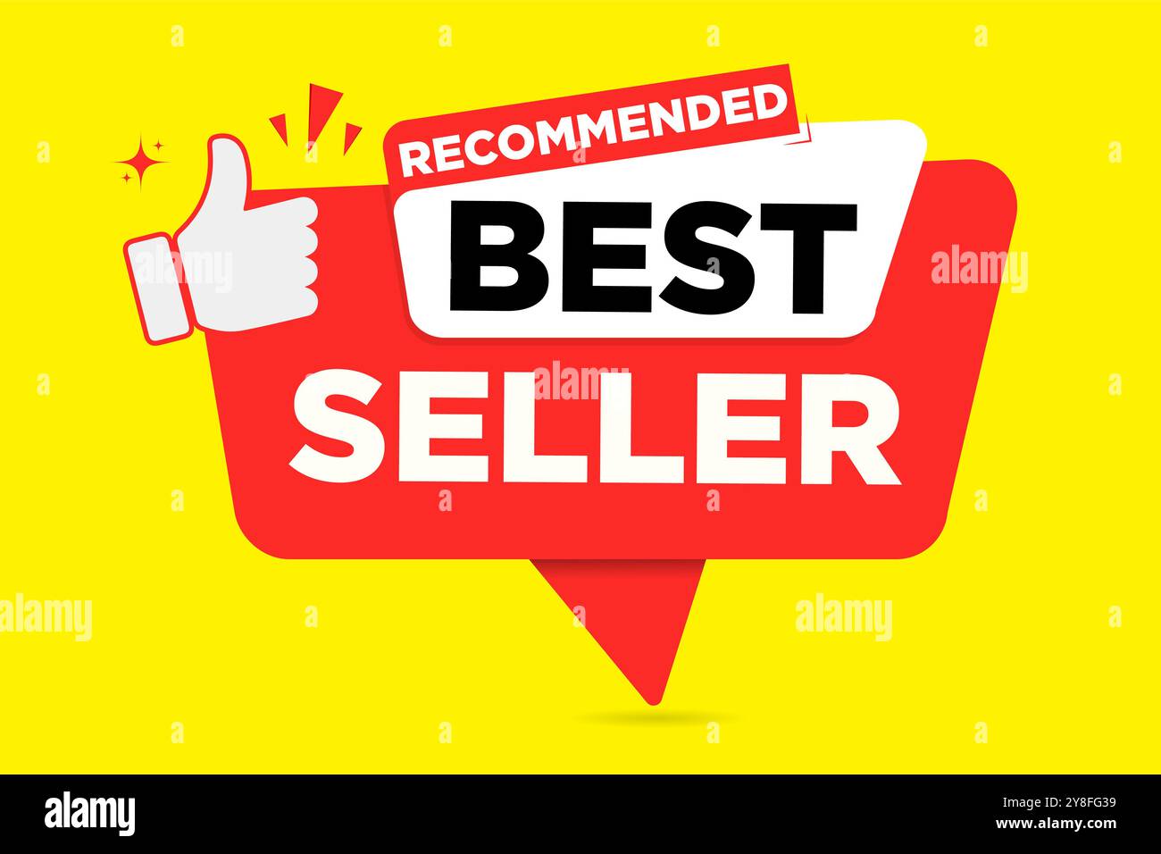 Best seller recommended advertising sticker design, red speech bubble ...