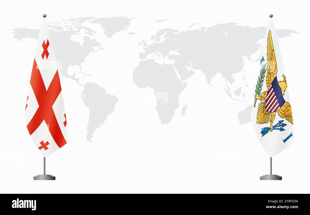 Georgia and United States Virgin Islands flags for official meeting ...