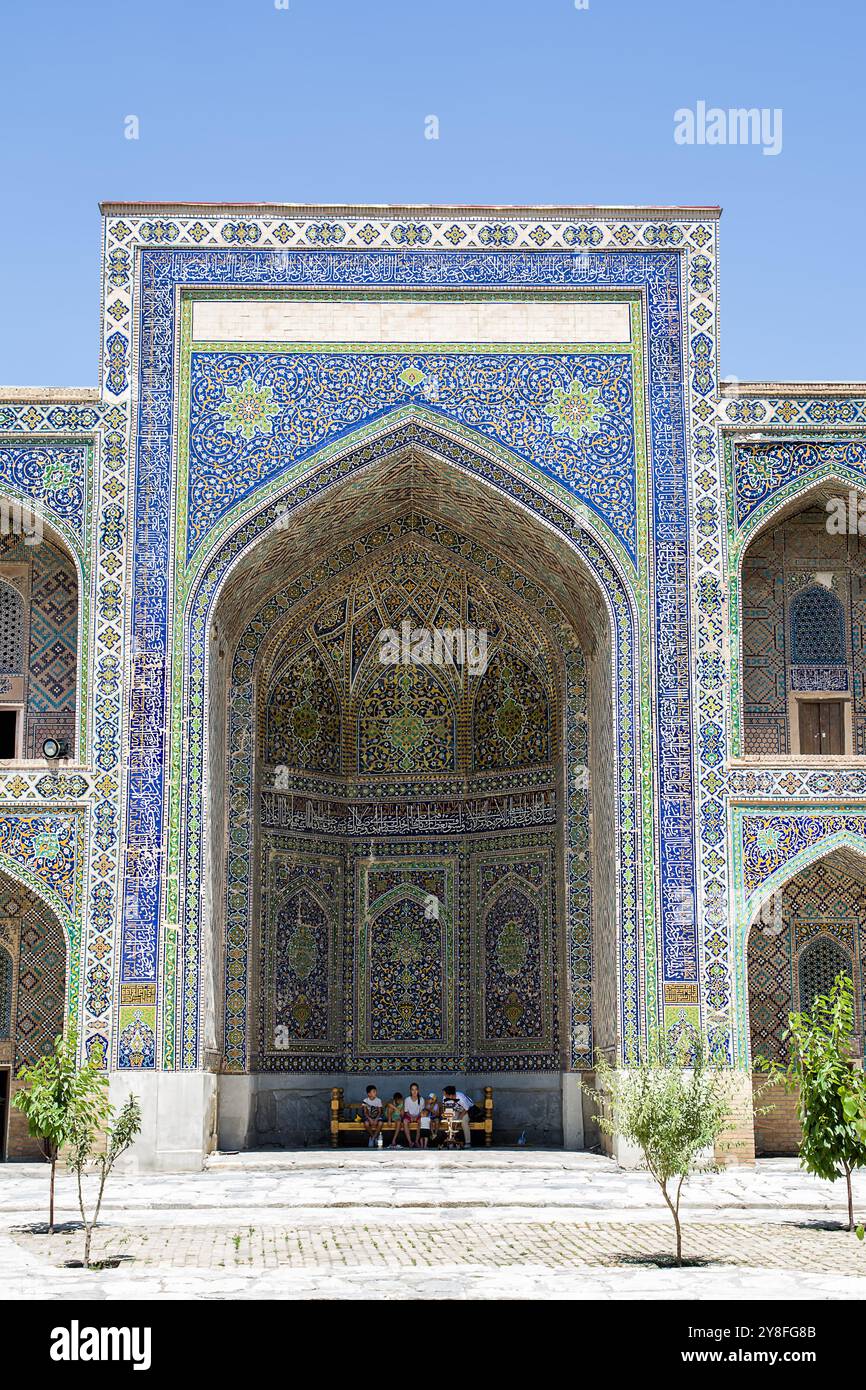 Samarkand, Uzbekistan - July 05, 2024: Portal and madrasah in the ...