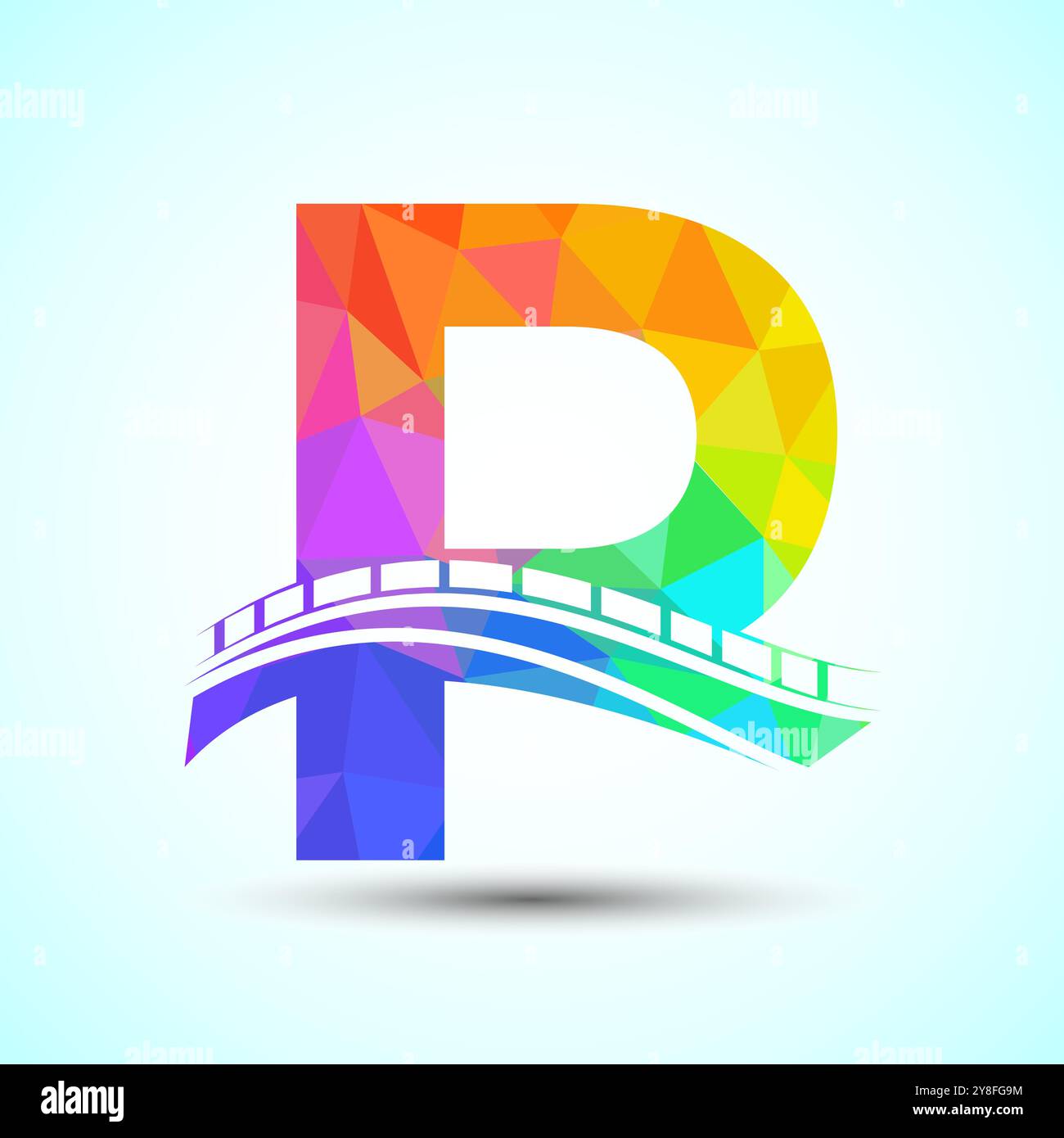 Initial alphabet with bridge sign. Abstract bridge logo design template ...