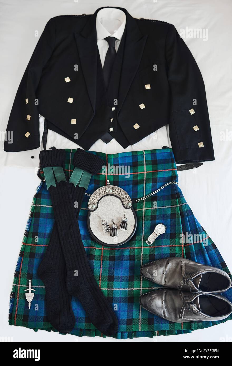 Traditional, fashion and Scottish outfit for wedding, celebration and ...