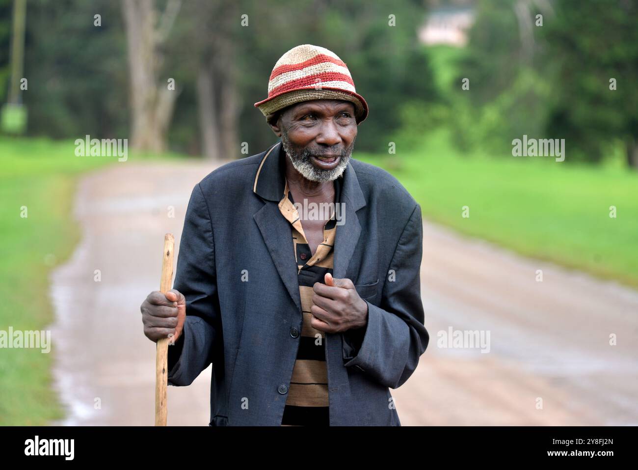 An old man in Kabale - Uganda Stock Photo - Alamy