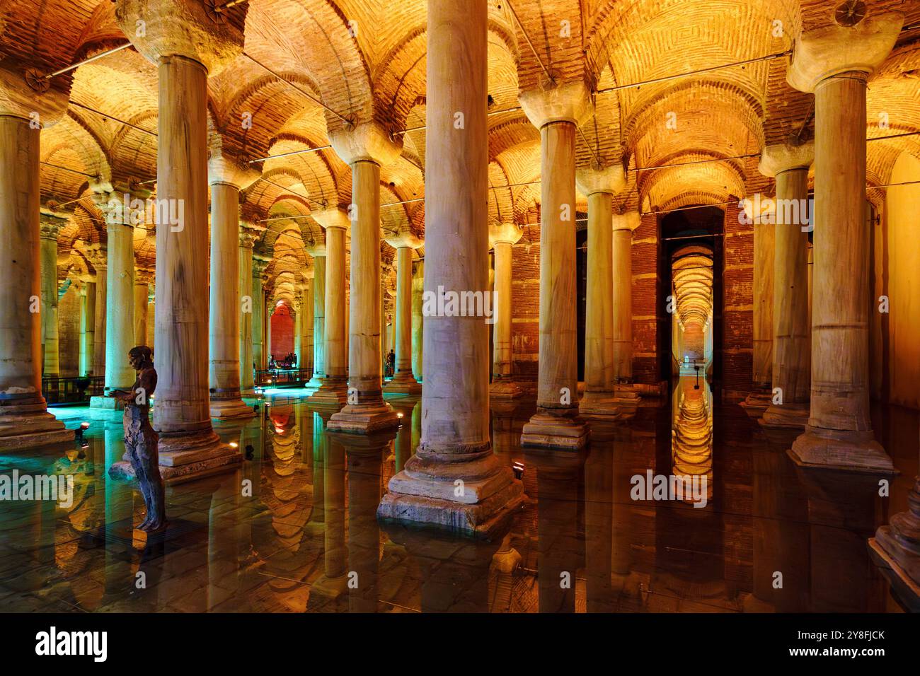 Turkiye. Istanbul. Sultanhamet district. Row of columns of the Basilica ...