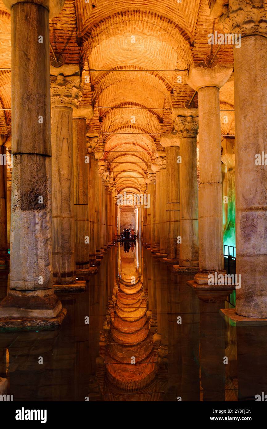 Turkiye. Istanbul. Sultanhamet district. Row of columns of the Basilica ...