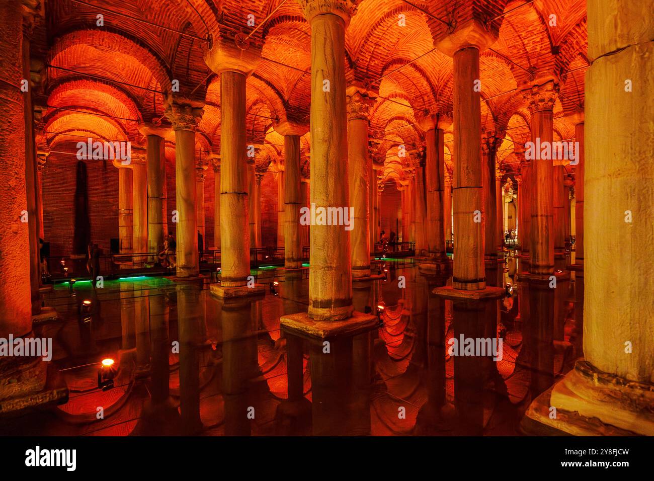 Turkiye. Istanbul. Sultanhamet district. Row of columns of the Basilica ...