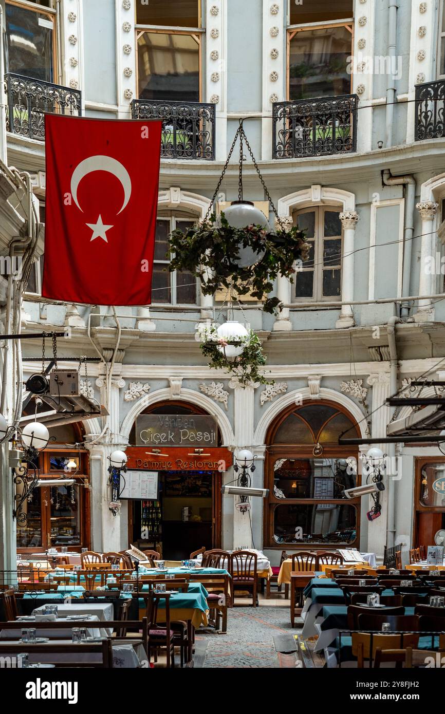 Turkiye. Istanbul. Cicek Pasaji (Flower Passage in Turkish), originally ...