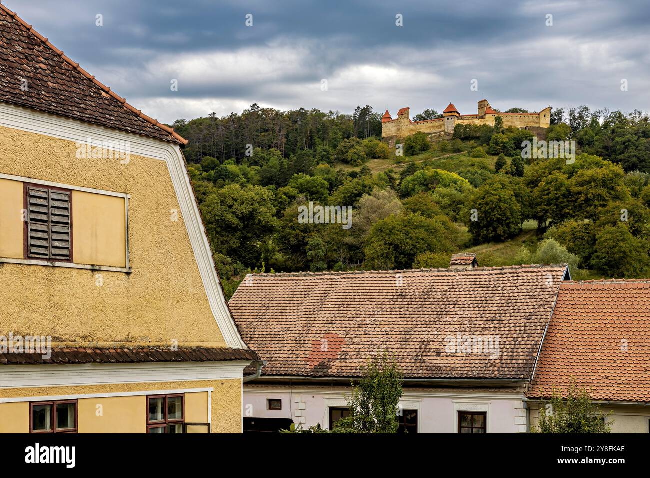 The Farmers Castle of Saschiz in Romania Stock Photo - Alamy