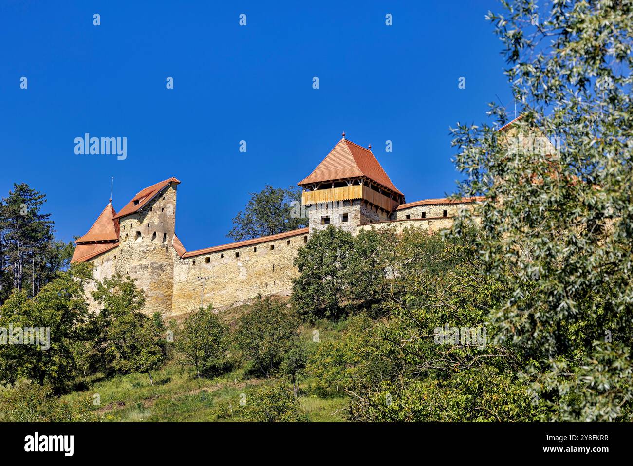 The Farmers Castle of Saschiz in Romania Stock Photo - Alamy
