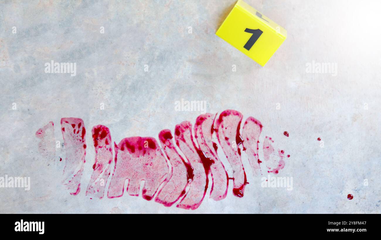 Closeup bloody footprint hi-res stock photography and images - Alamy
