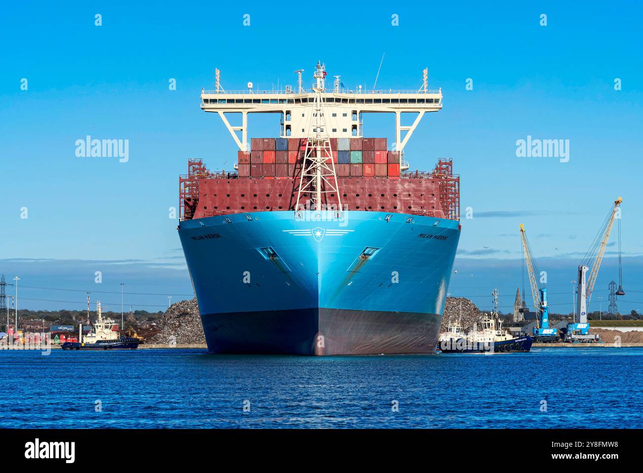 Milan Maersk is a Triple E class Ultra-Large Container Carrier operated ...
