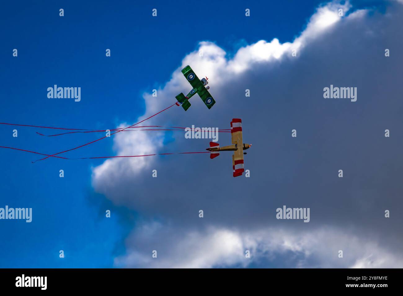 Models of light biplanes from World War II and World War II, simulation ...