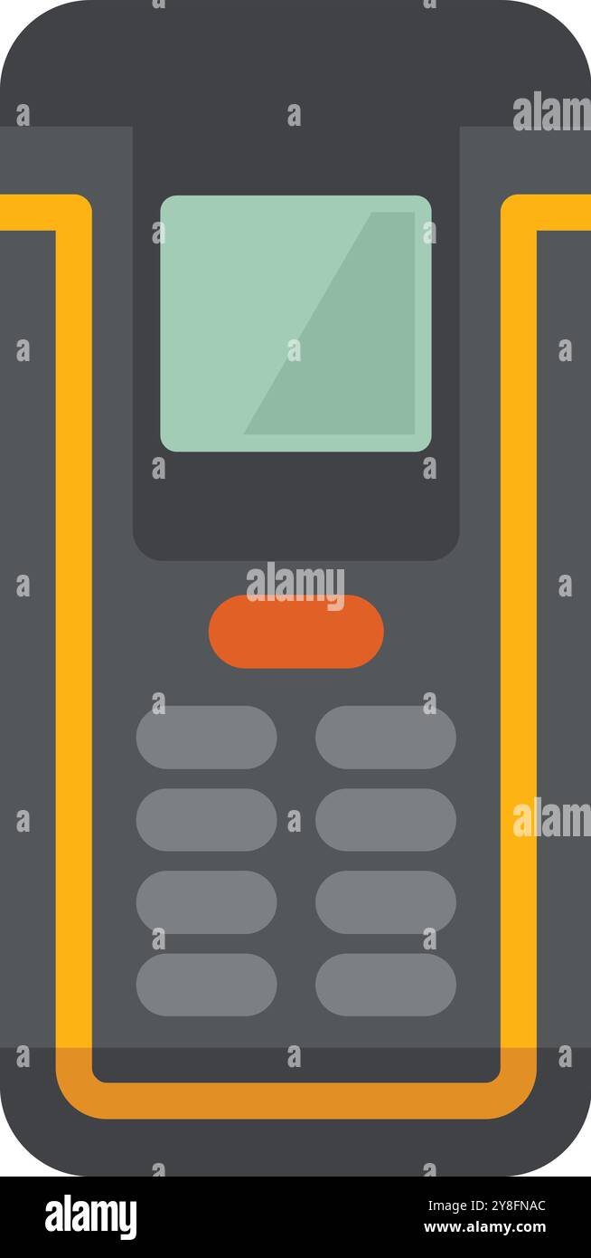 Mobile phone with buttons showing old technology flat style icon on ...