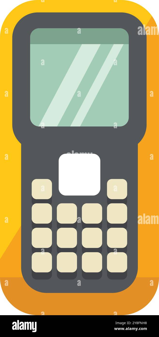 Yellow barcode scanner scanning an item in a store Stock Vector Image ...