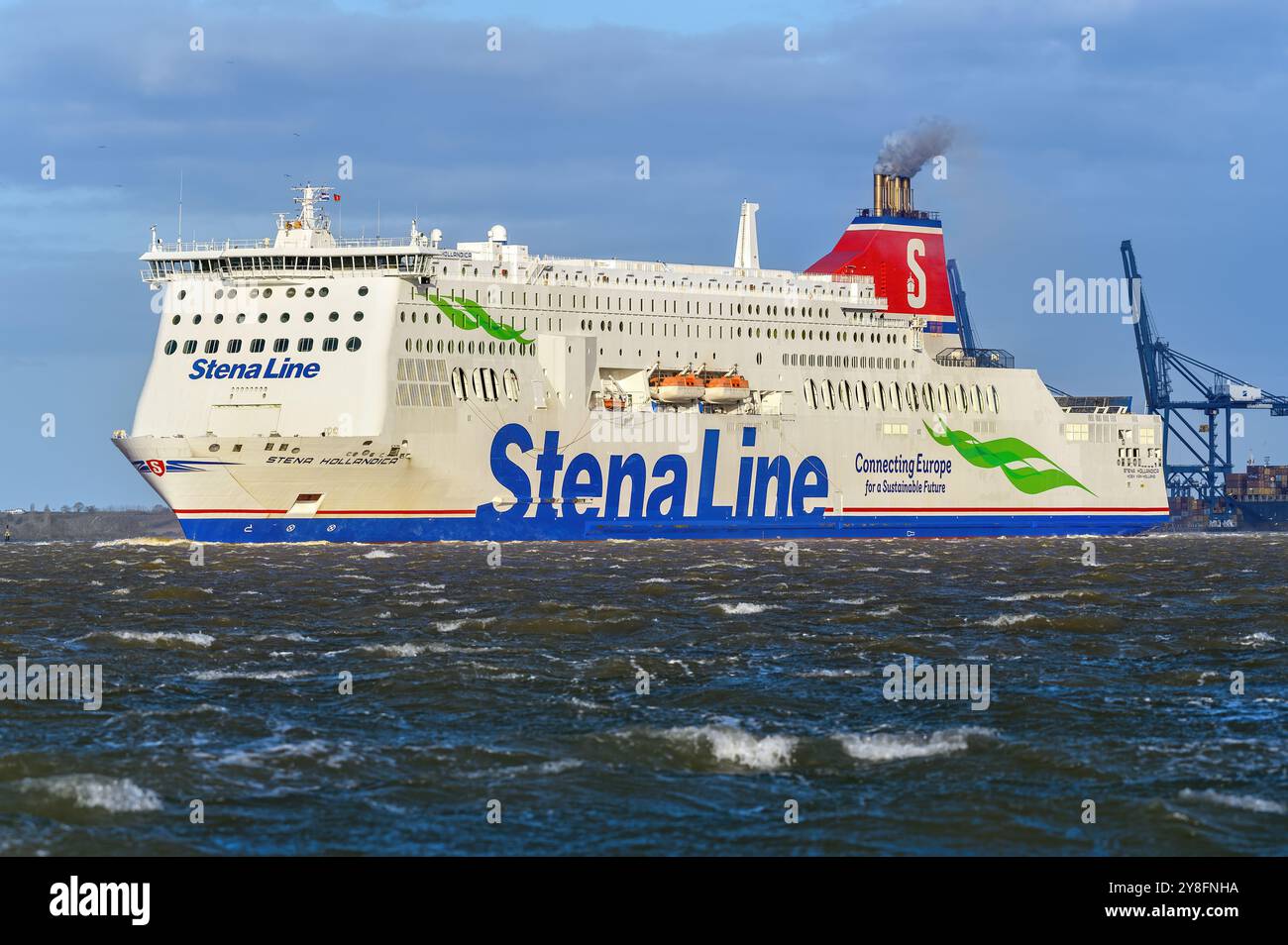 The North Sea ferry Stena Hollandica links Harwich and the Hook of ...