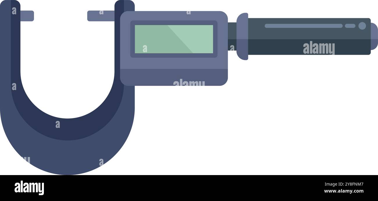 Digital outside micrometer measuring tool icon is isolated on a white ...