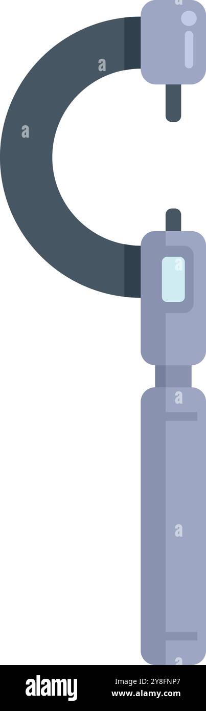 Outside micrometer icon in flat style, representing precision measuring ...