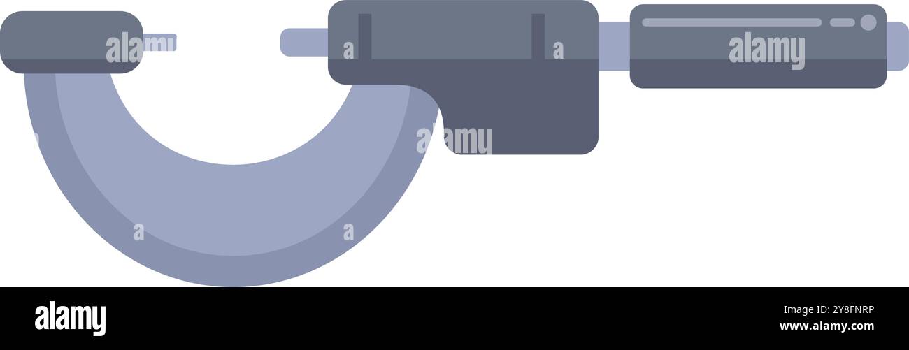 Outside micrometer measuring tool icon illustration with a flat design ...