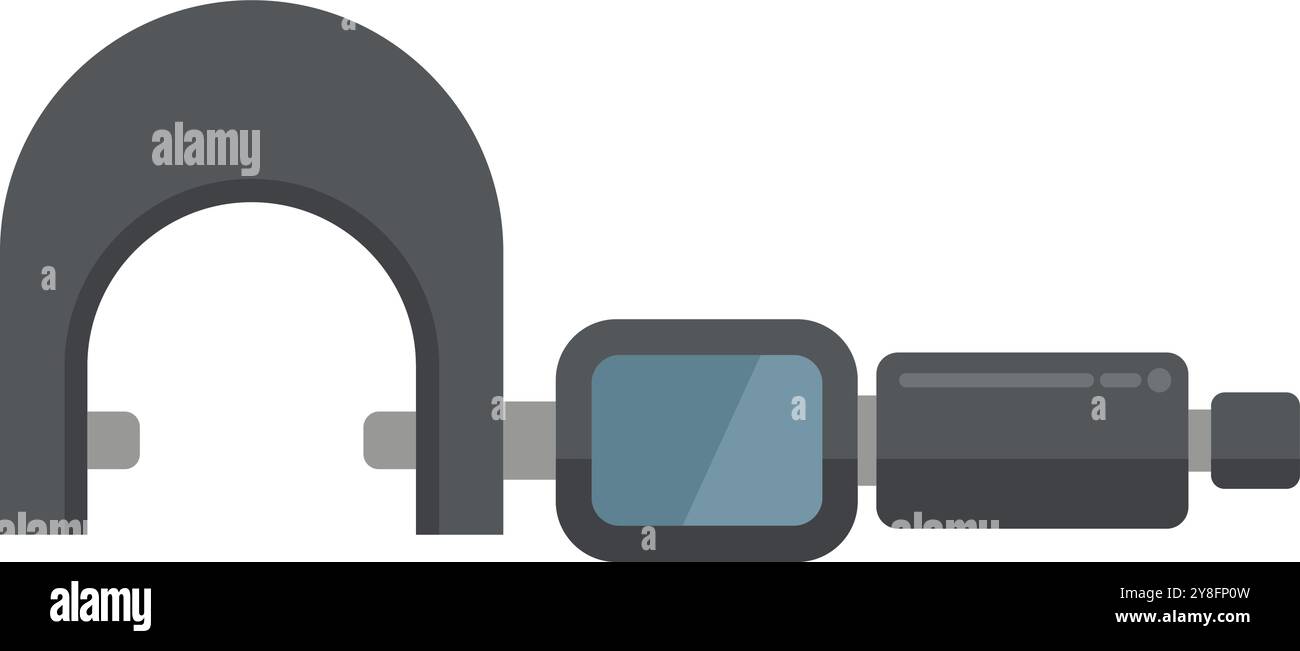 Electronic digital micrometer measuring device icon showing millimeter ...