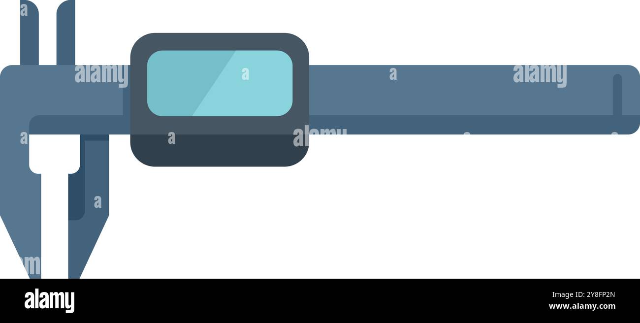 Digital caliper icon in flat style, measuring tool equipment isolated ...