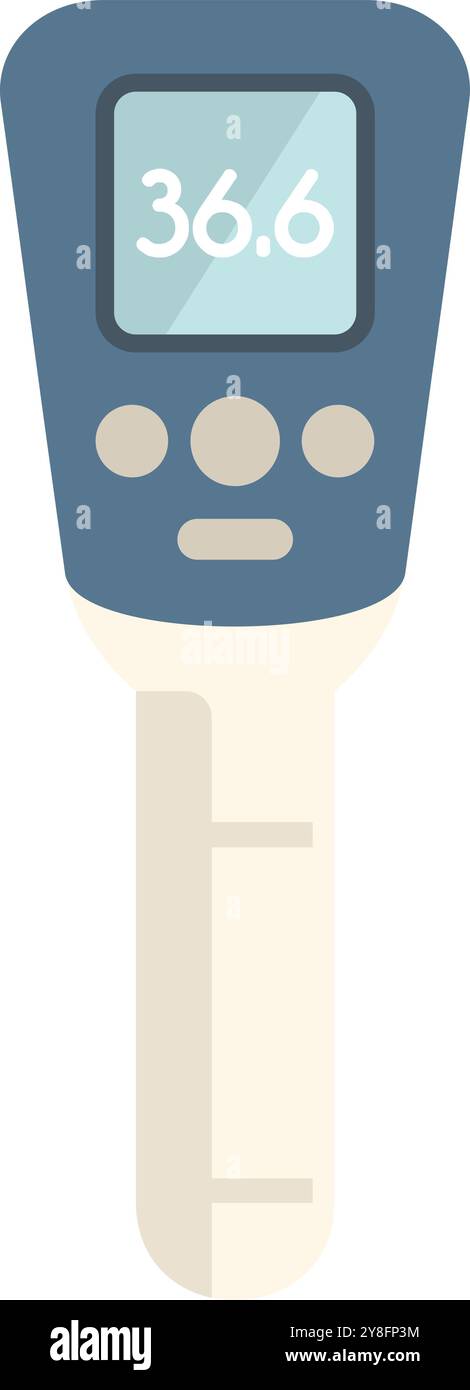 Digital medical thermometer is showing normal temperature reading of a ...