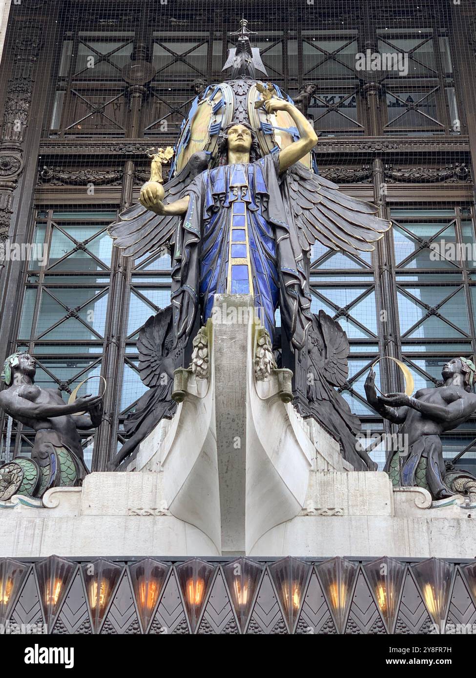 The famous Queen of Time (Gilbert Bayes, 1928) facade, Selfridges ...