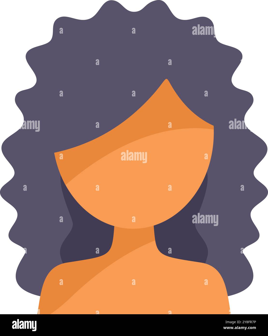 Female character portrait featuring a neutral facial expression, with ...