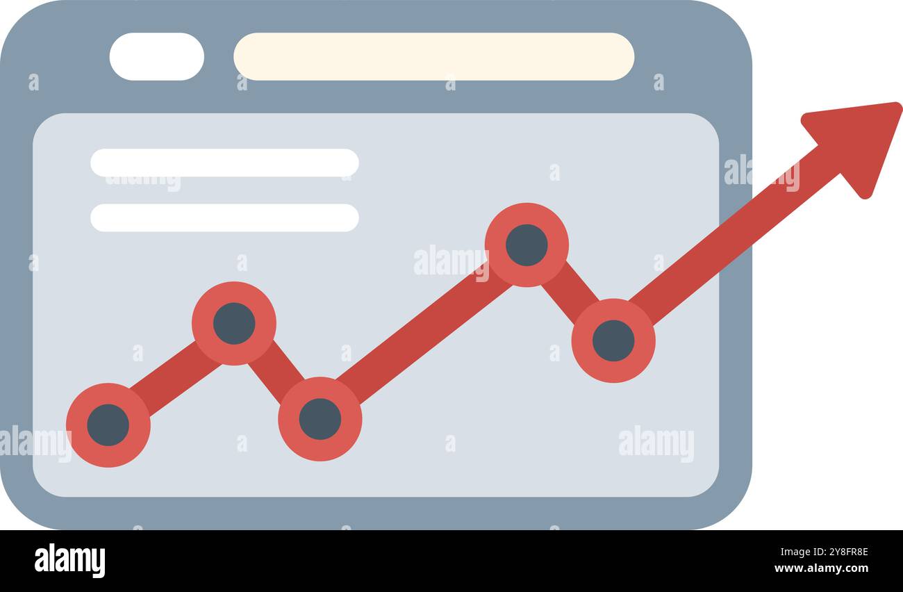 Graph chart is showing website traffic growing up Stock Vector Image ...