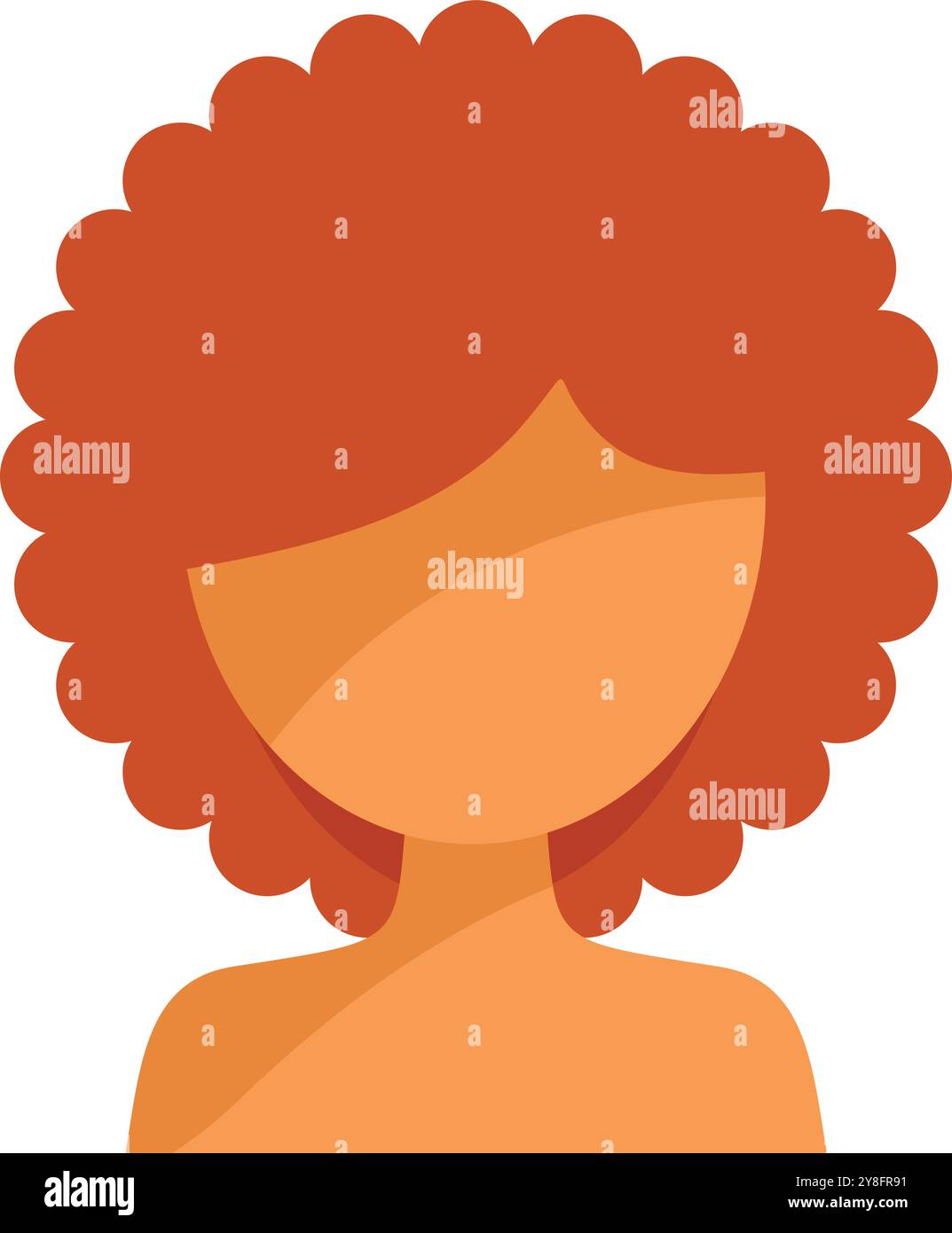 Faceless female portrait with a trendy hairstyle is wearing no clothes ...