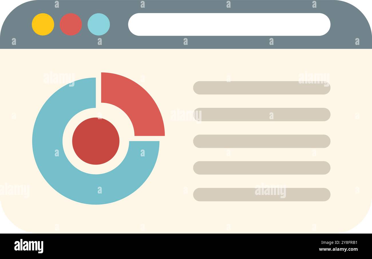 Web page is displaying analytics data represented by a pie chart and ...