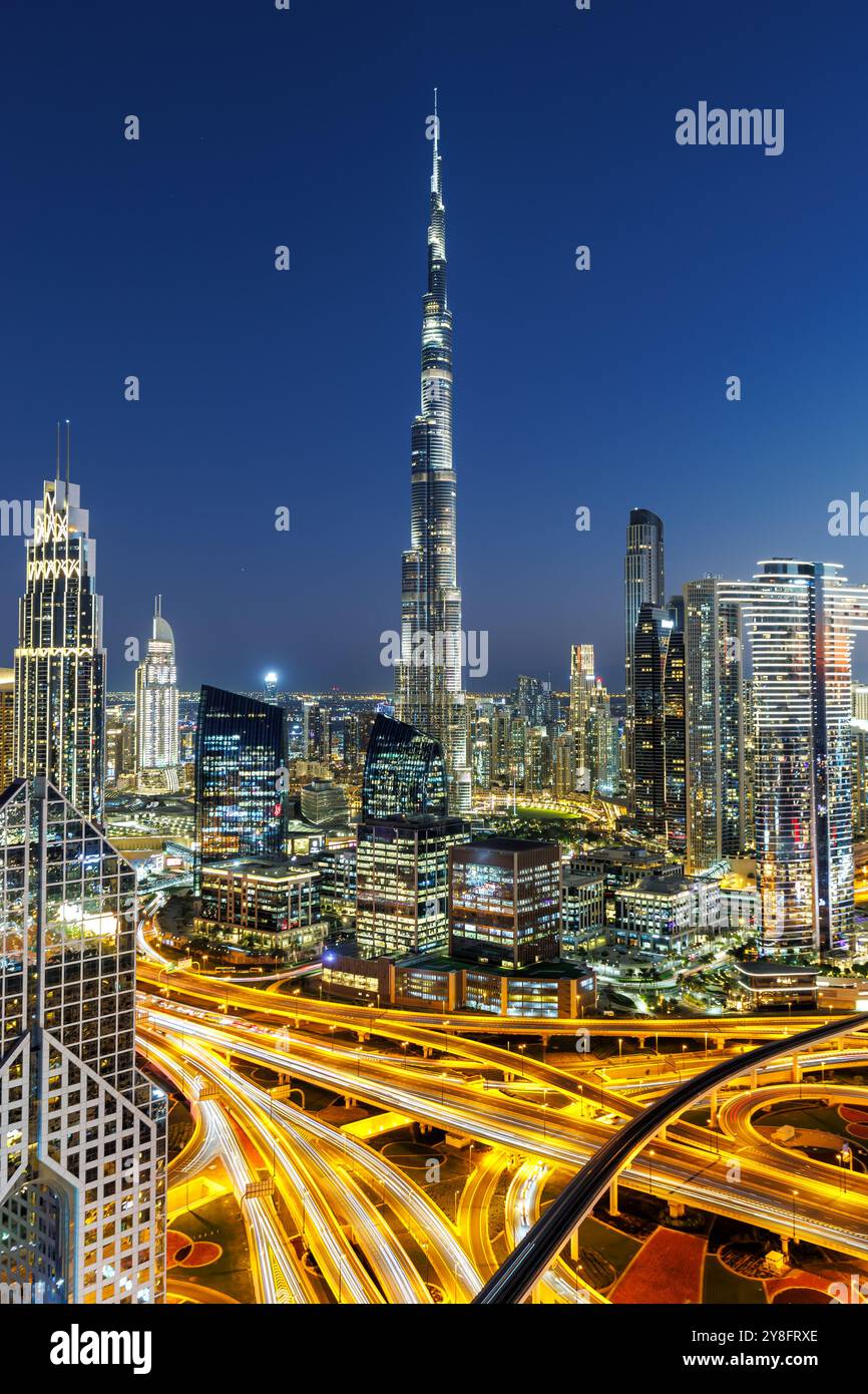 Dubai Burj Khalifa skyline tallest building in the world top view at ...