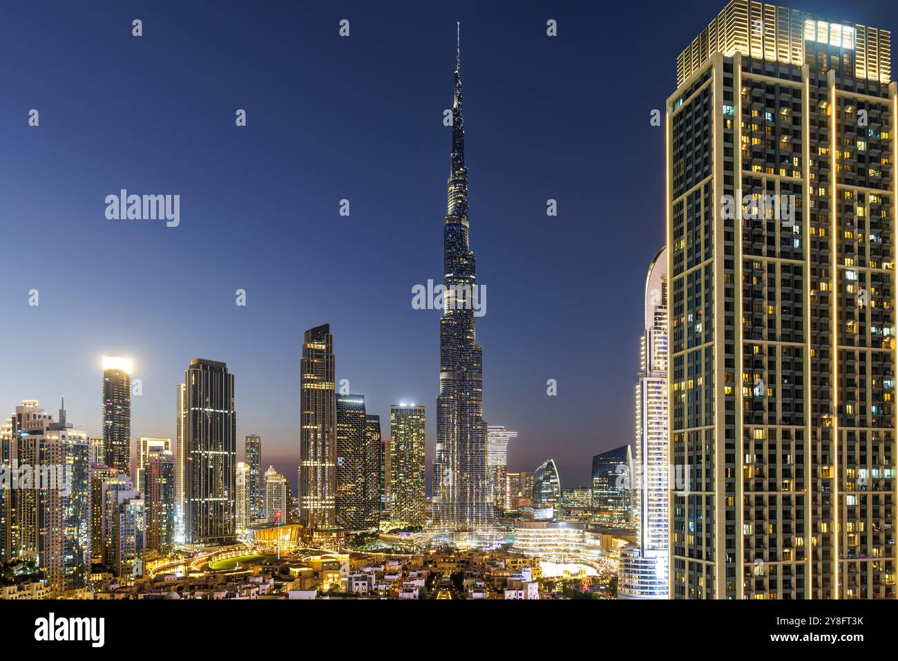 Dubai Burj Khalifa skyline tallest building in the world top view at ...