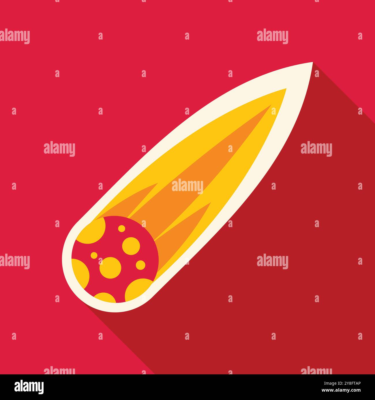 Cartoon meteor with a long tail, leaving a trail of fire Stock Vector ...