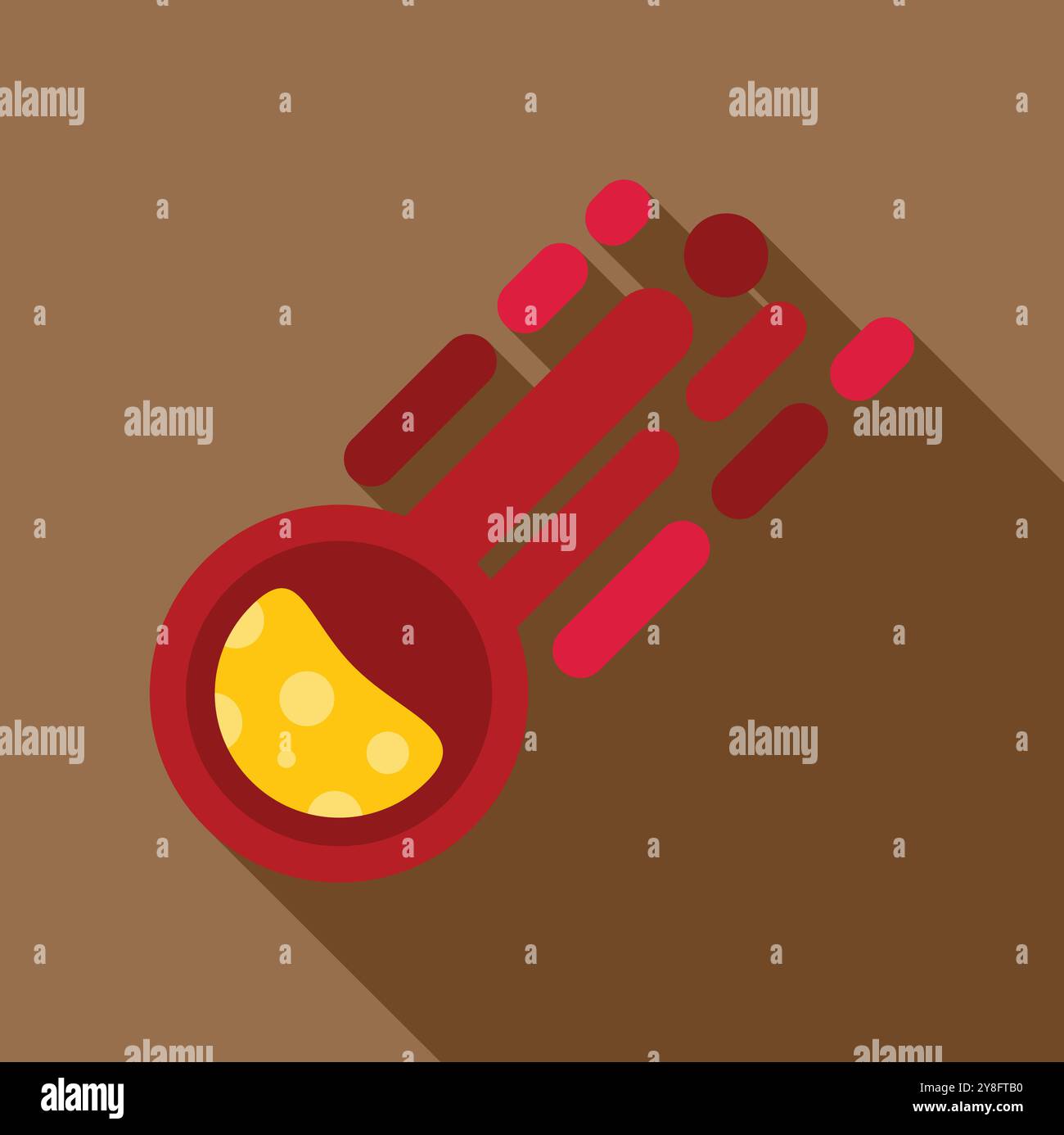 Red hot chili pepper flying through space leaving a fiery trail behind ...