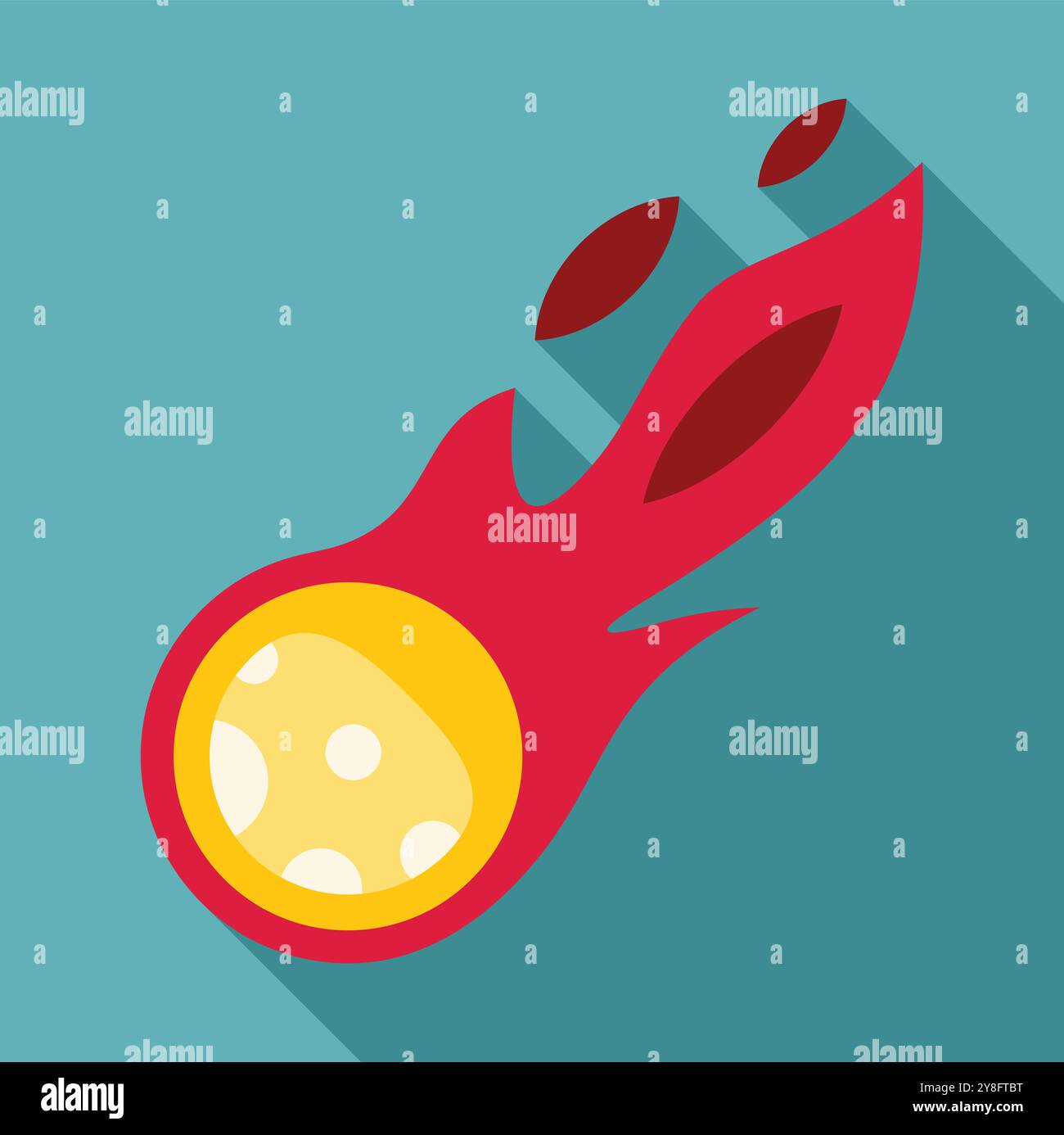 Minimalist illustration featuring a burning yellow ball leaving a fire ...
