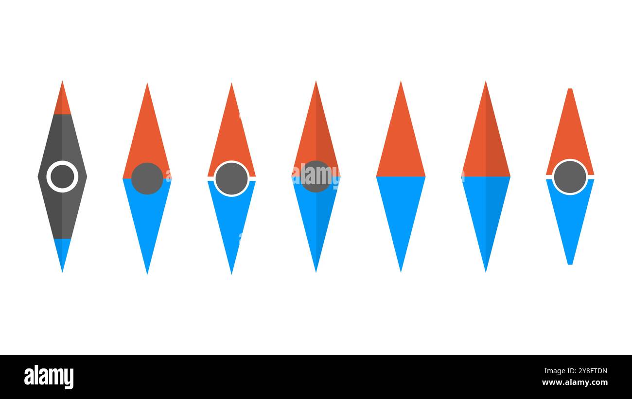 Set of different compass arrows, isolated on white background, flat ...