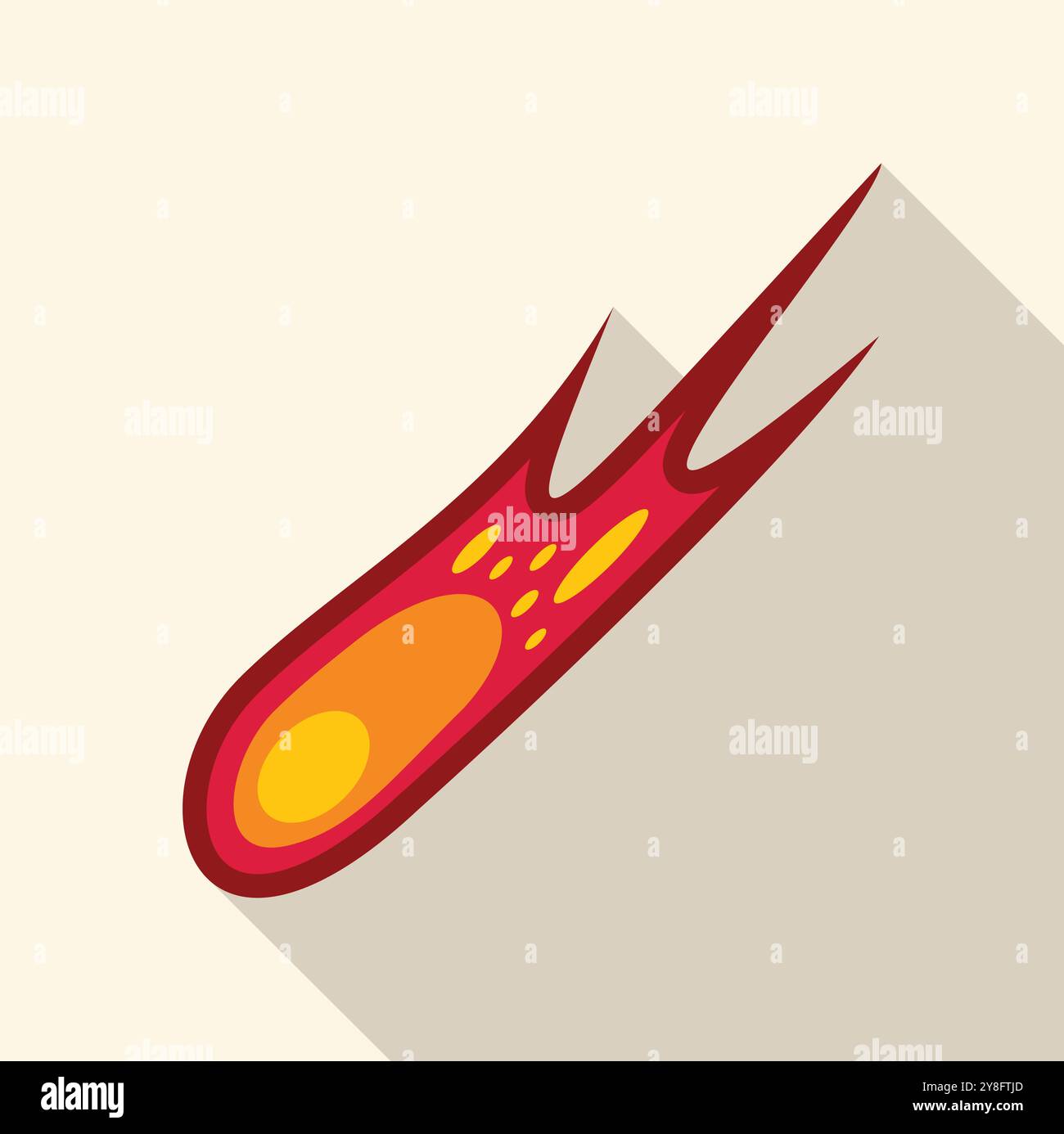 Cartoon illustration of a red comet falling through space leaving a ...