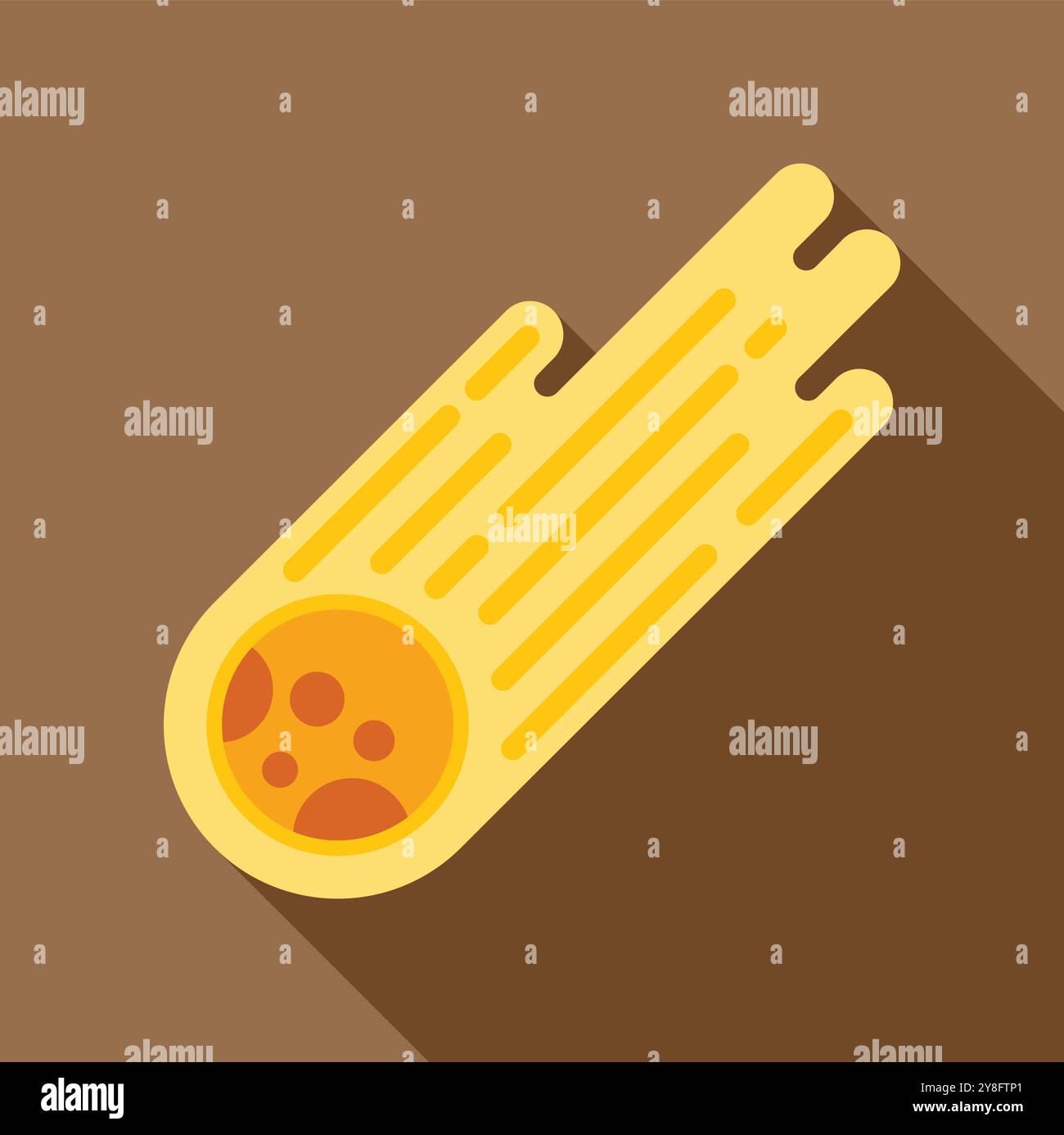 Burning comet flying in space with long tail flat design illustration ...